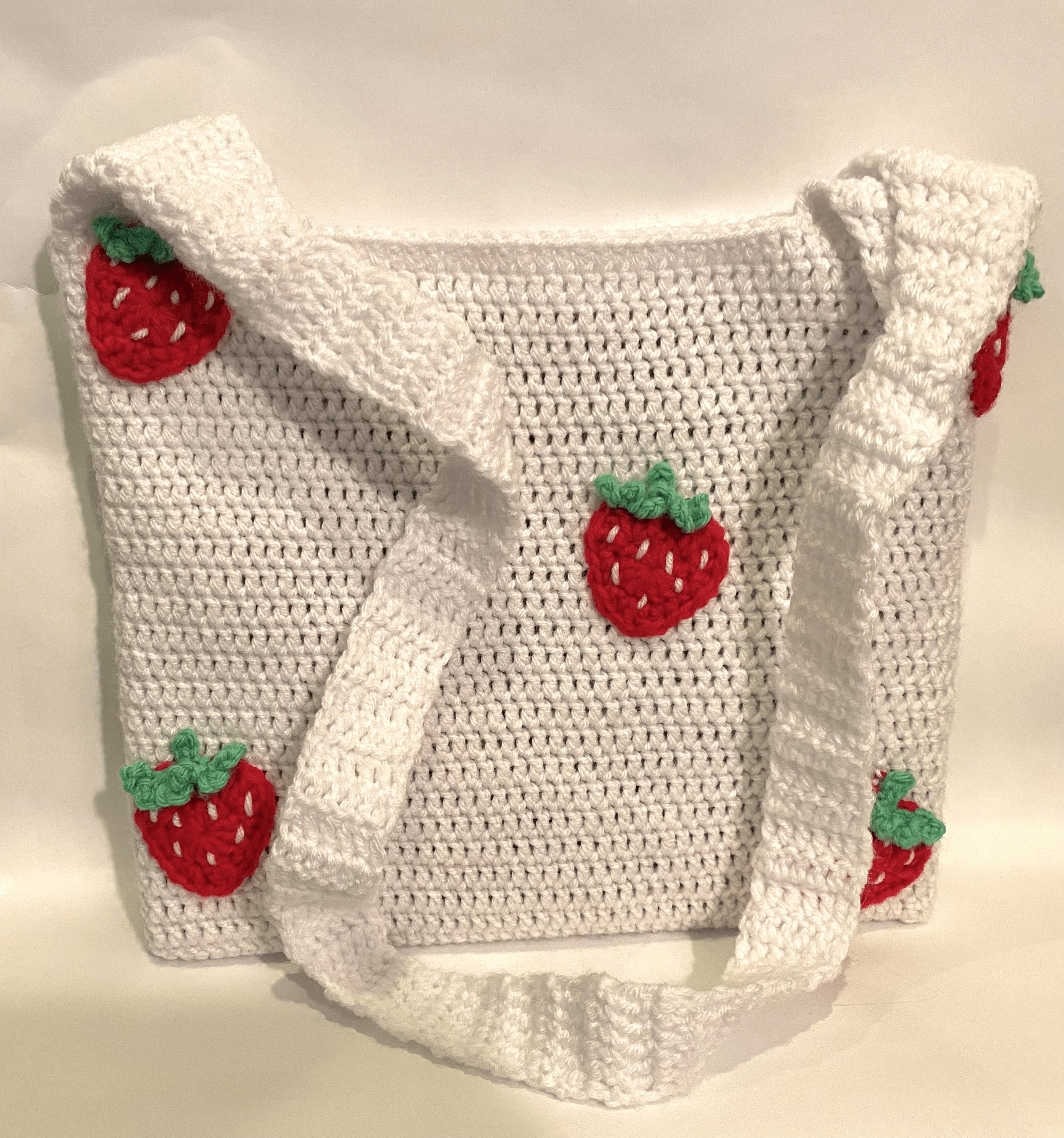 Crochet Strawberry Tote Bag - Etsy