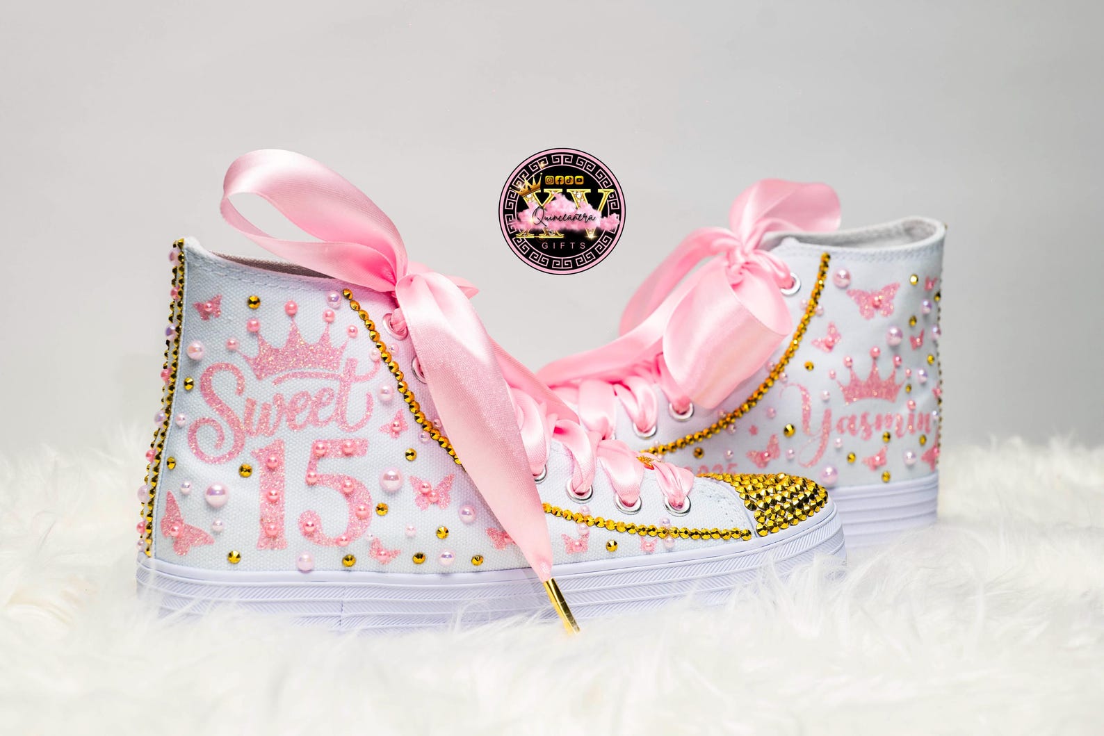 Personalized Quinceañera High Top Sneakers: Sweet 15 Birthday Gift - Etsy