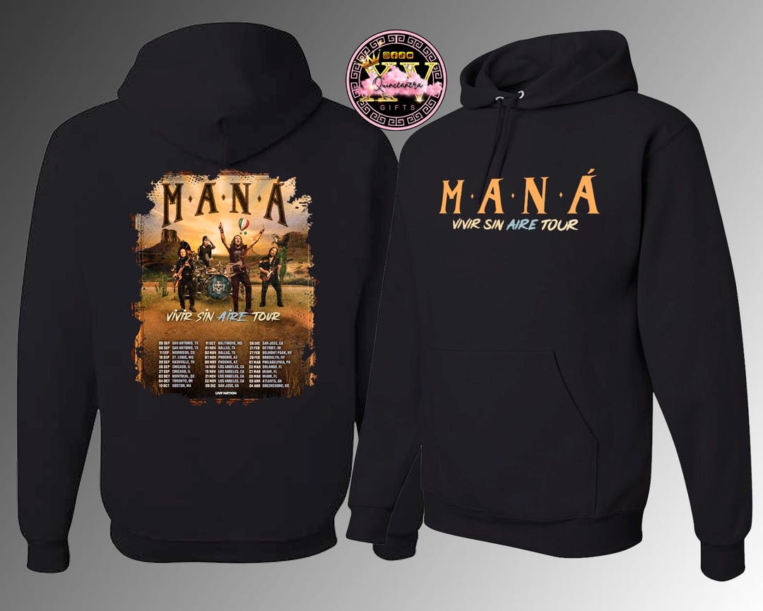Mana Tour 2025 Hoodie, Mana Band Tour 2025 Hoodie, Maná Vivir Sin Aire ...