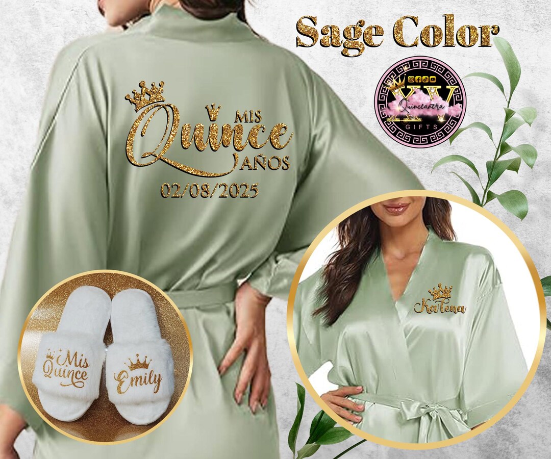 Robe Quinceañera - Color Sage-quinceañera Gift-glitter Personalized Mis ...