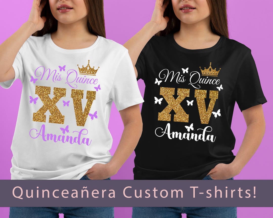 Mis Quince Shirts With Butterflies | Quince Custom Tees | FREE ...