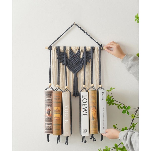 Macrame Bookshelf - Etsy
