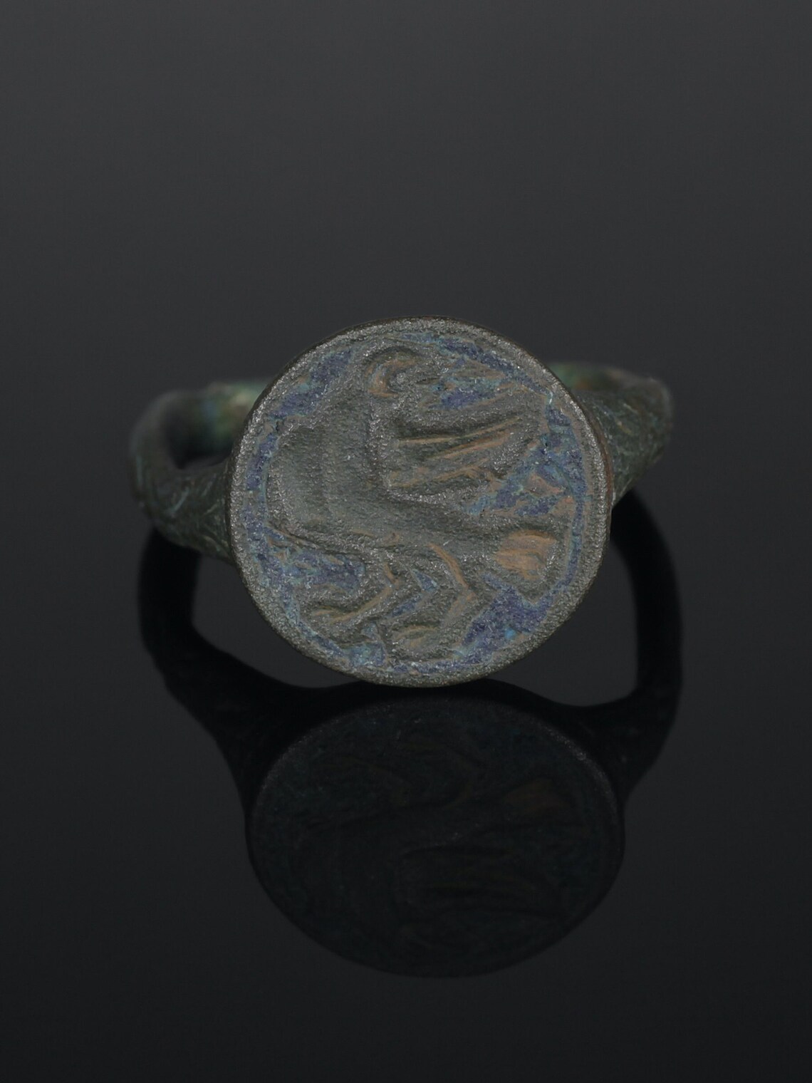 Bronze Ring Genuine Medieval Bird Ring Ancient Engraved Signet Ring ...