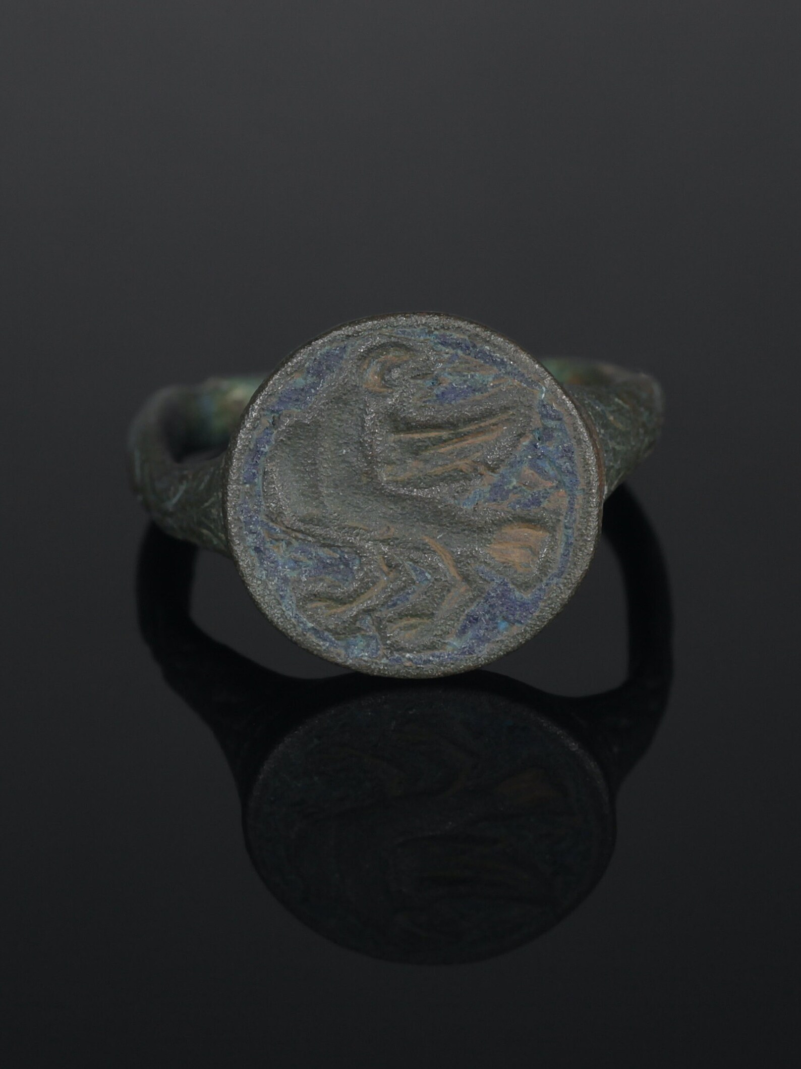 Bronze Ring Genuine Medieval Bird Ring Ancient Engraved Signet Ring ...
