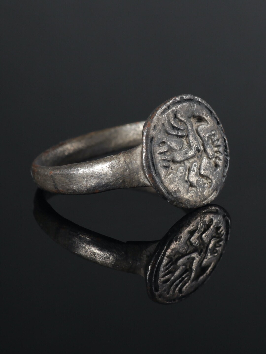 Warrior Bird Ring Medieval Engraved Ring Bird With Raised Wings Antique ...