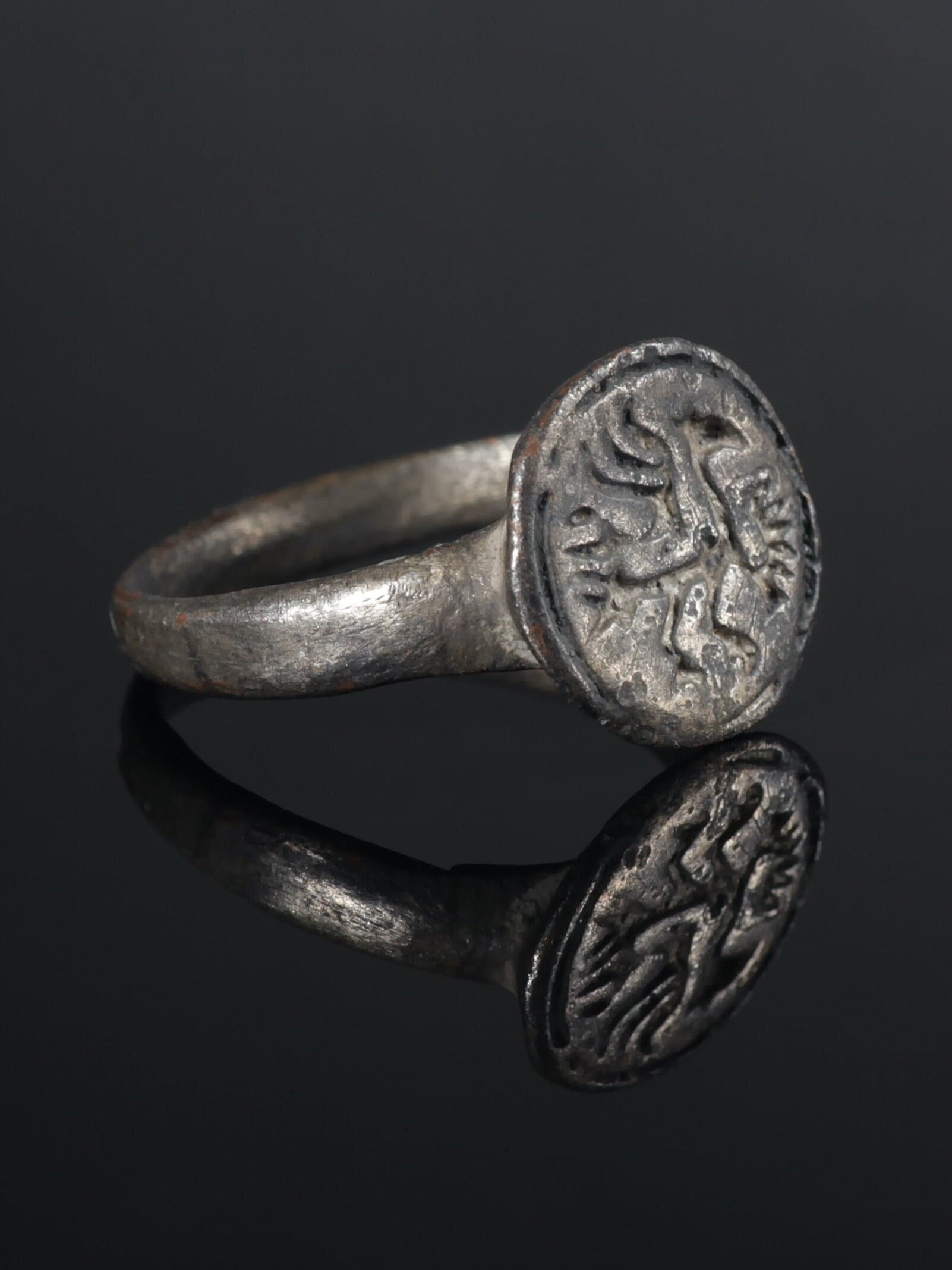 Warrior Bird Ring Medieval Engraved Ring Bird With Raised Wings Antique ...