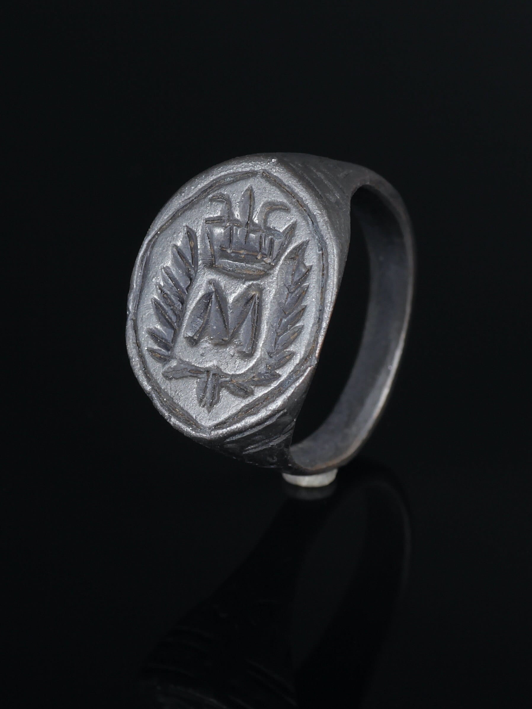 Family Coat of Arms Signet Ring Medieval Jewelry Tin Bronze Antique ...