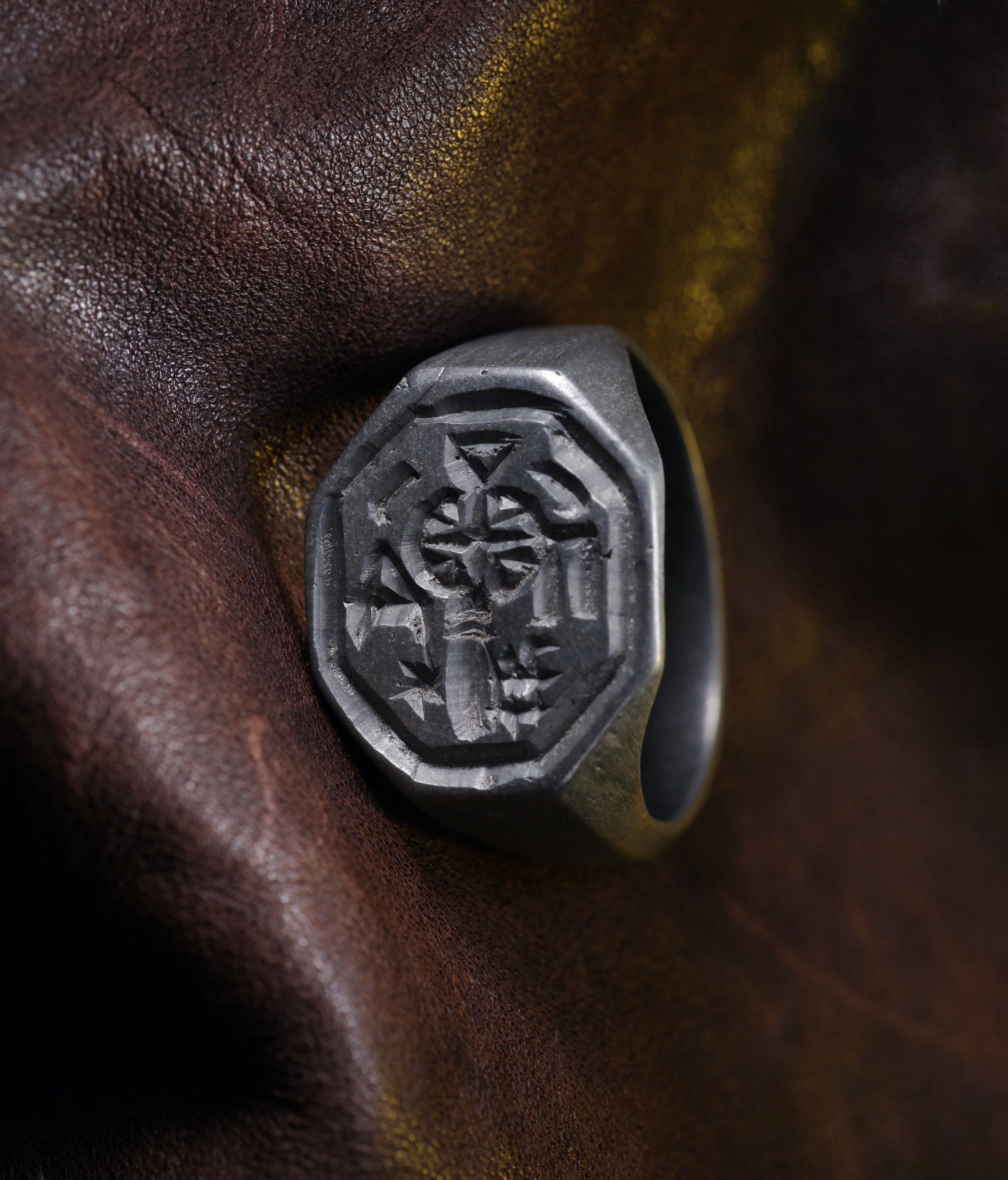 Signet Ring of A Trader With Key and Initials Antique Tin - Etsy