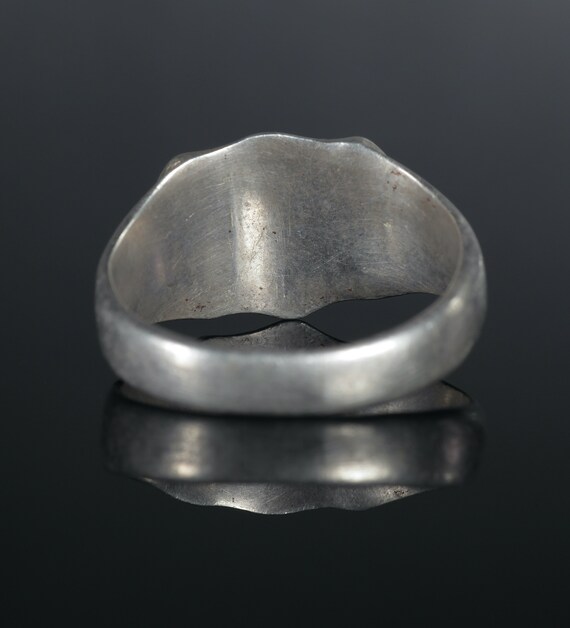 Antique Silver Signet Ring, Medieval Initial Artifact… - Gem