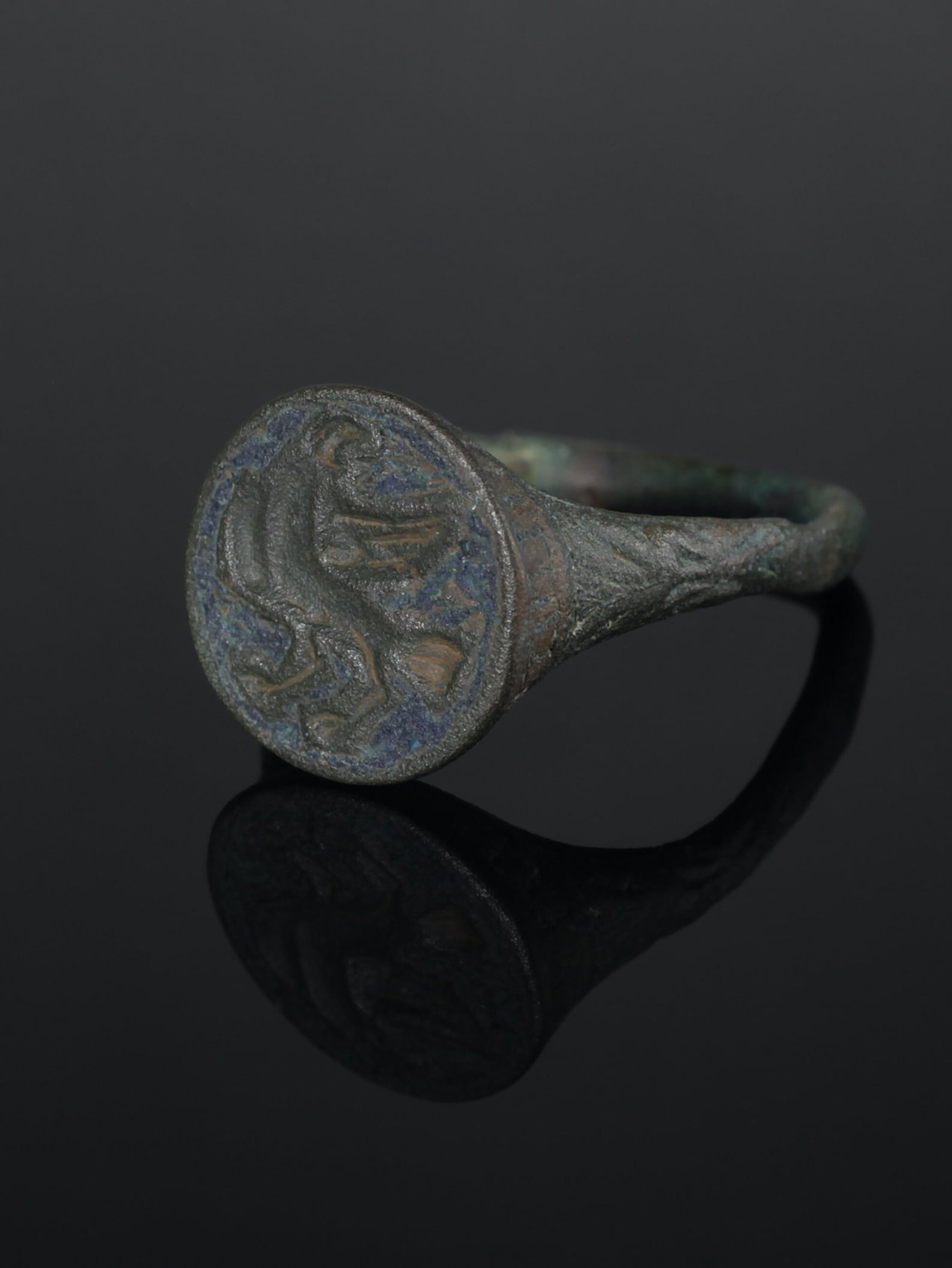 Bronze Ring Genuine Medieval Bird Ring Ancient Engraved Signet Ring ...