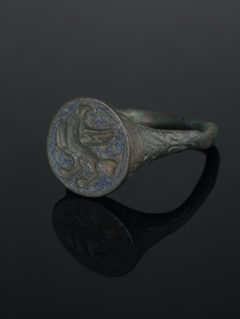 Bronze Ring Genuine Medieval Bird Ring Ancient Engraved Signet Ring ...