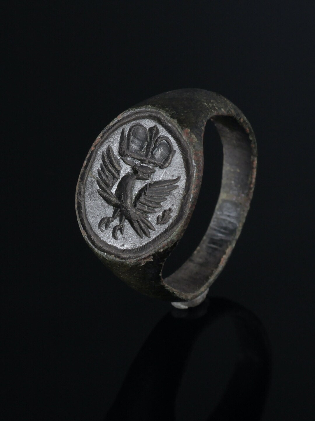 Vintage Bronze Signet Ring Ancient Signet Ring Antique Engraved Rare ...