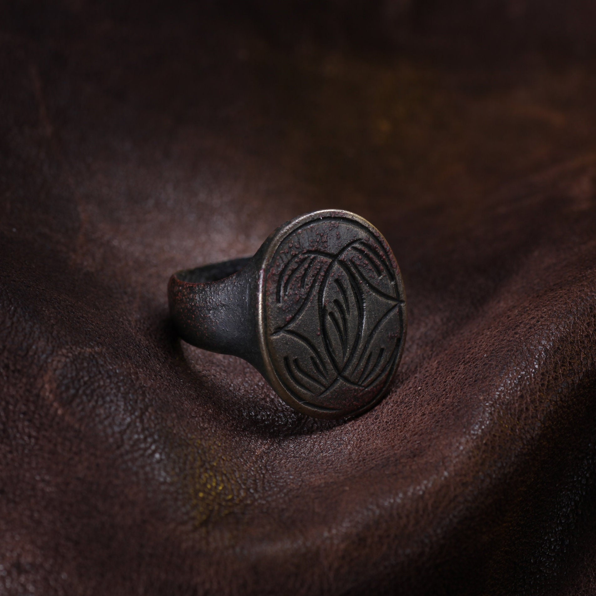 Antique Stamp Ring Unique Authentic Medieval Engraved Ring 16AD Antique ...