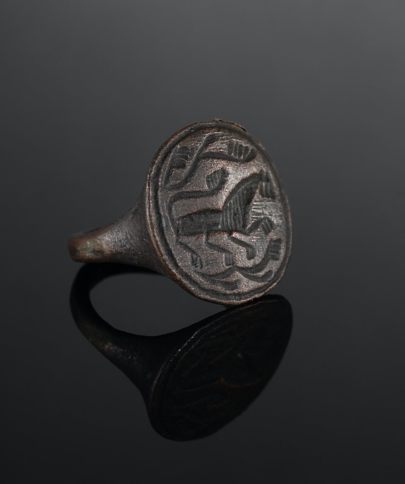 Authentic Ancient Ring Horse Signet Ring Small Old Signet Ring Ancient ...