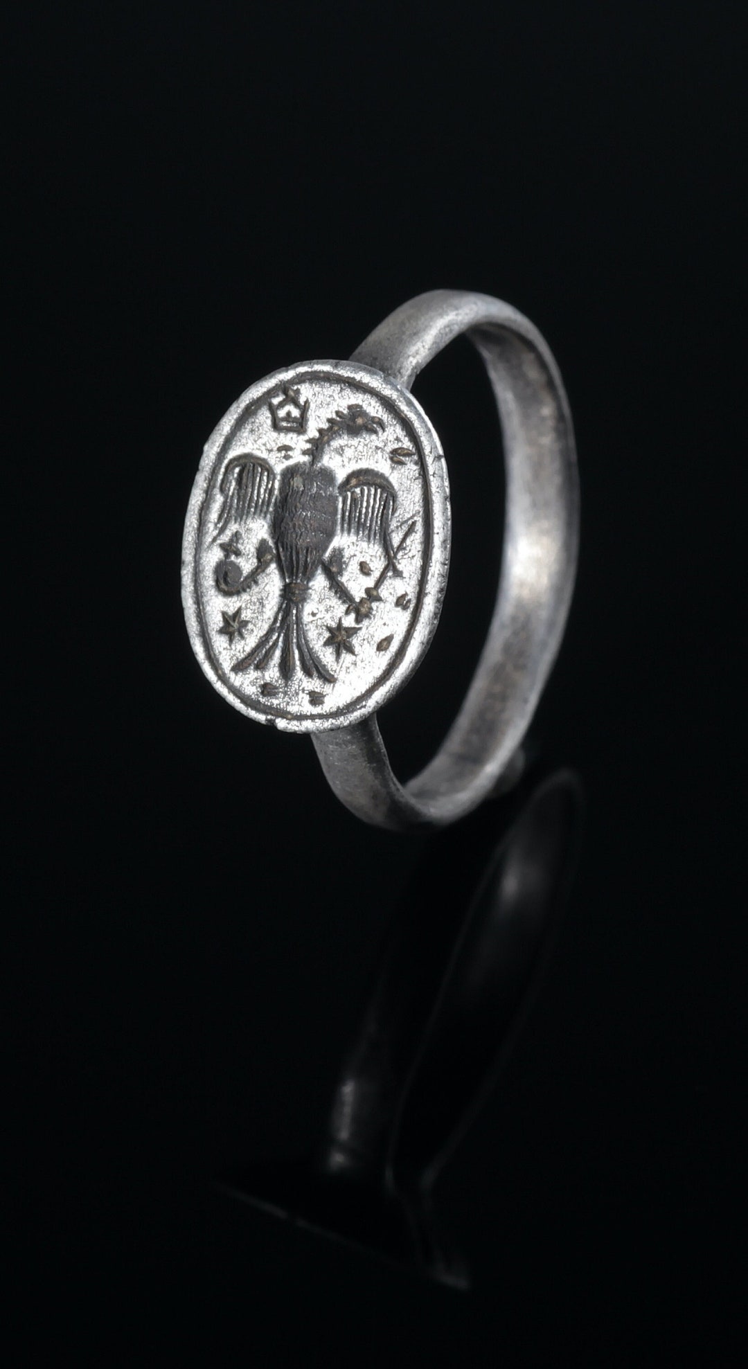 Medieval Artifact Bird in Heraldic Pose Authentic Silver Genuine ...