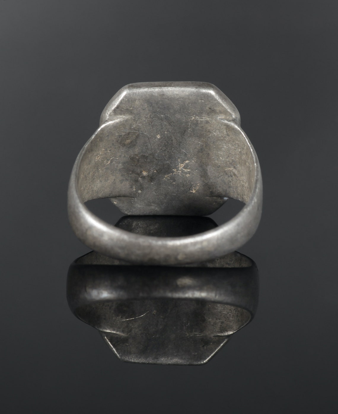 Engraved Initial Silver Signet Ring, Medieval Artifact, Size Q1/2 - Etsy