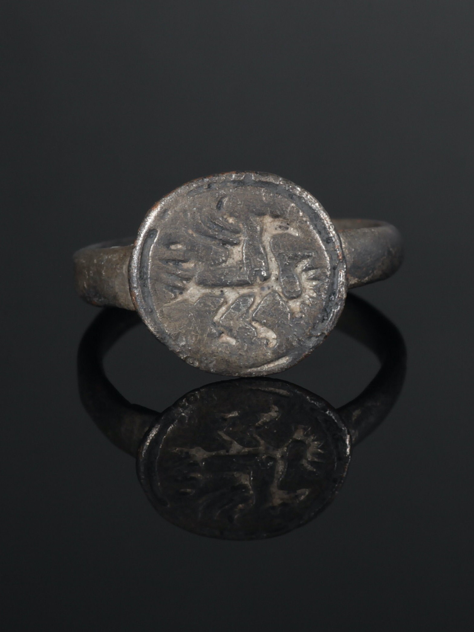 Warrior Bird Ring Medieval Engraved Ring Bird With Raised Wings Antique ...