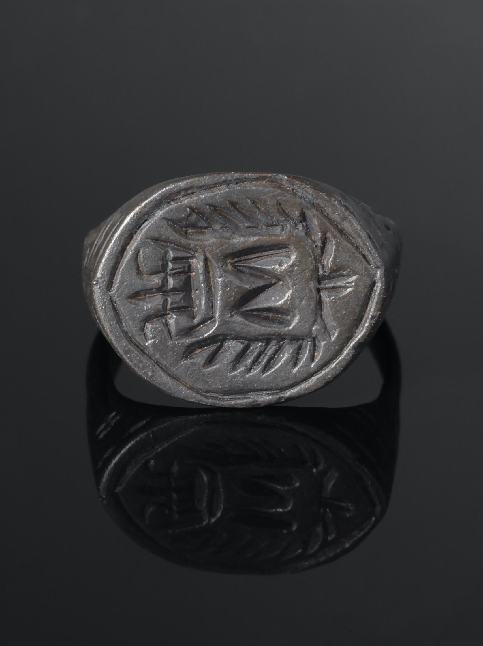 Family Coat of Arms Signet Ring Medieval Jewelry Tin Bronze Antique ...