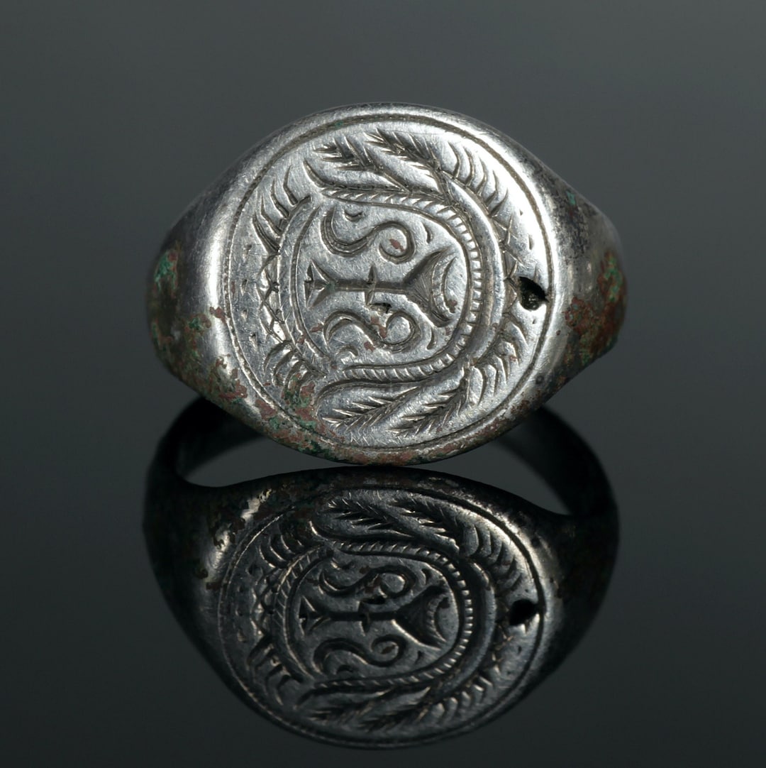 Vintage Coat of Arms Ring Unique Medieval Silver Artifact Ancient ...