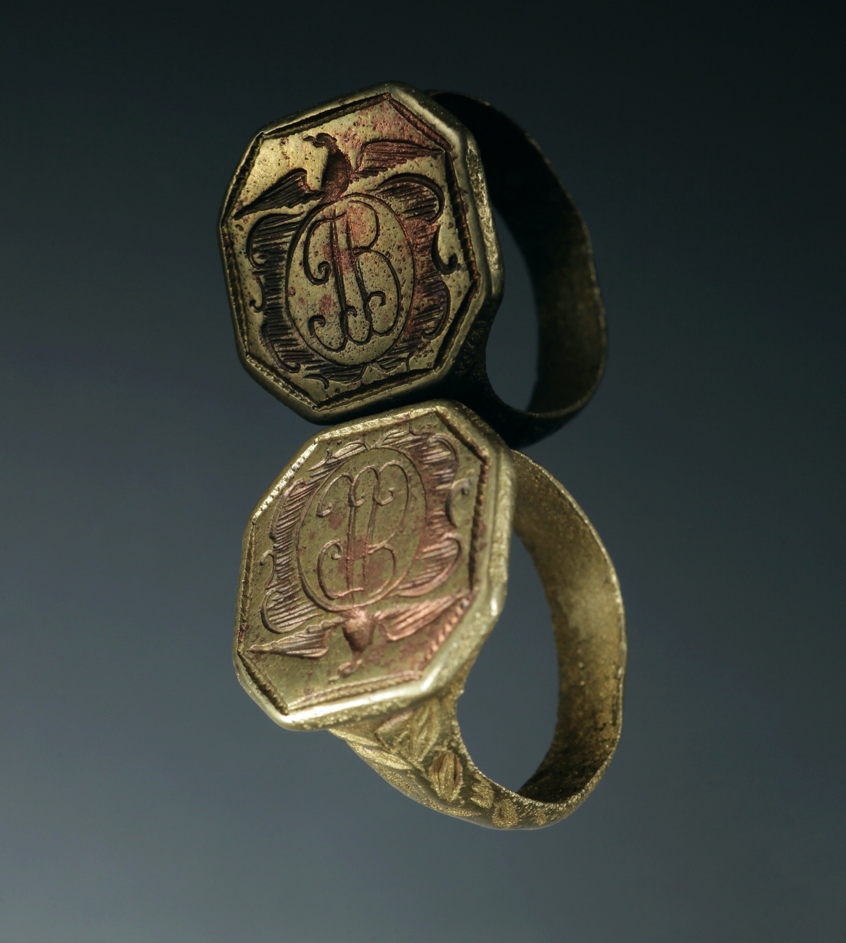 Antique Signet Ring, Family Coat of Arms, Phoenix Engraved - Etsy