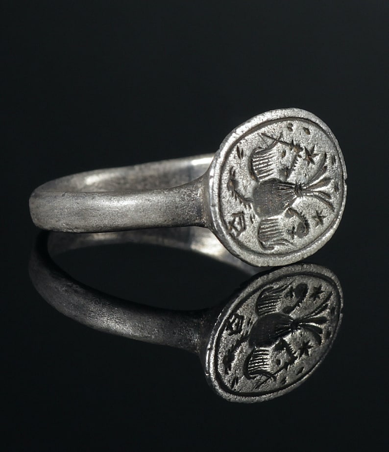 Medieval Artifact Bird in Heraldic Pose Authentic Silver - Etsy