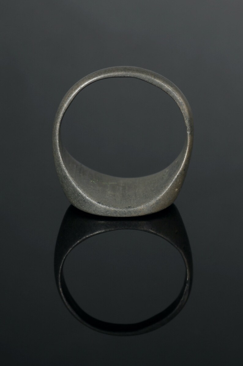 Signet Ring With Family Coat of Arms Tin Bronze Antique Ring Unique ...