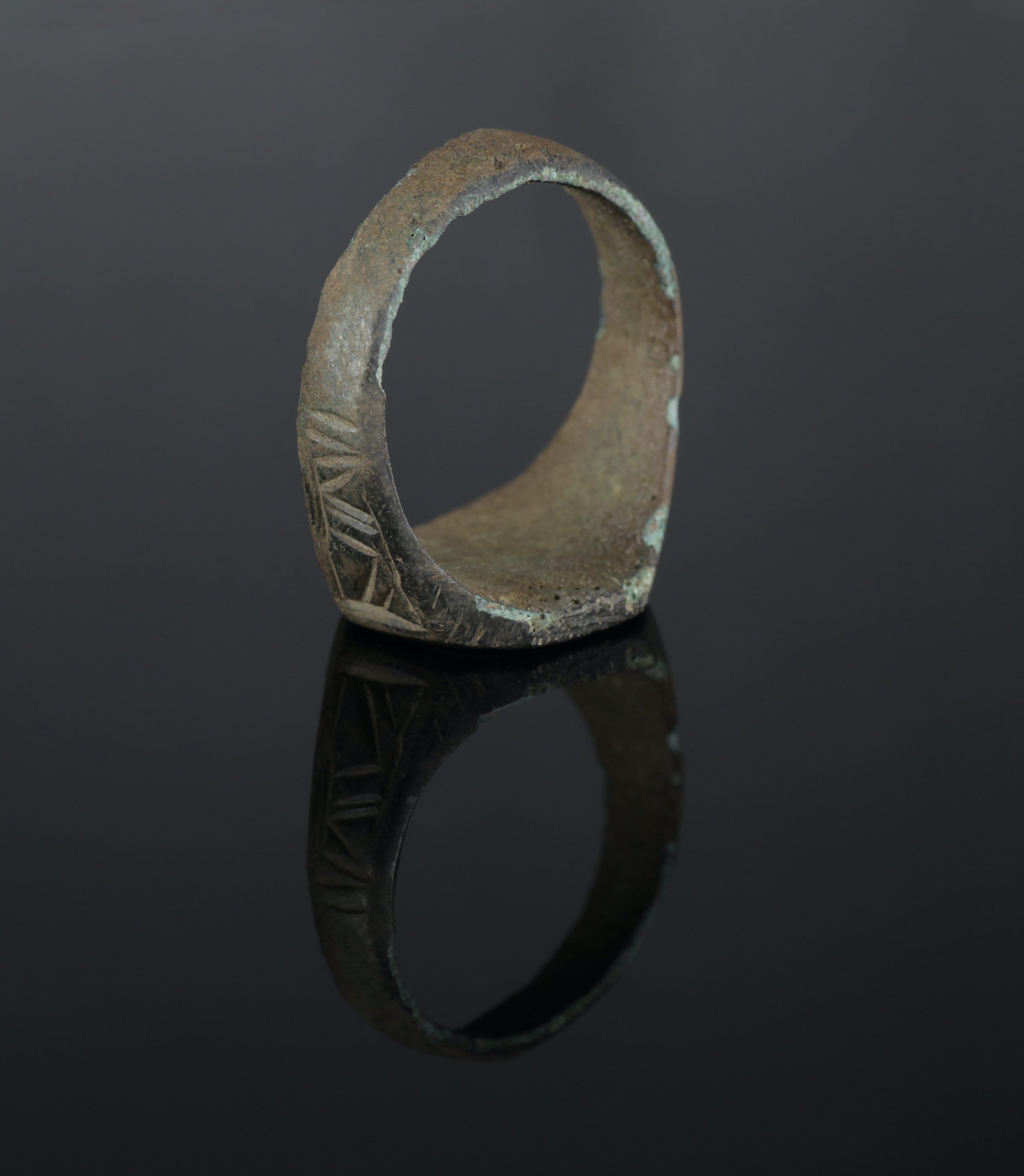 Engraved Original Ancient Ring. Warrior With A Sprout. Medieval Man ...