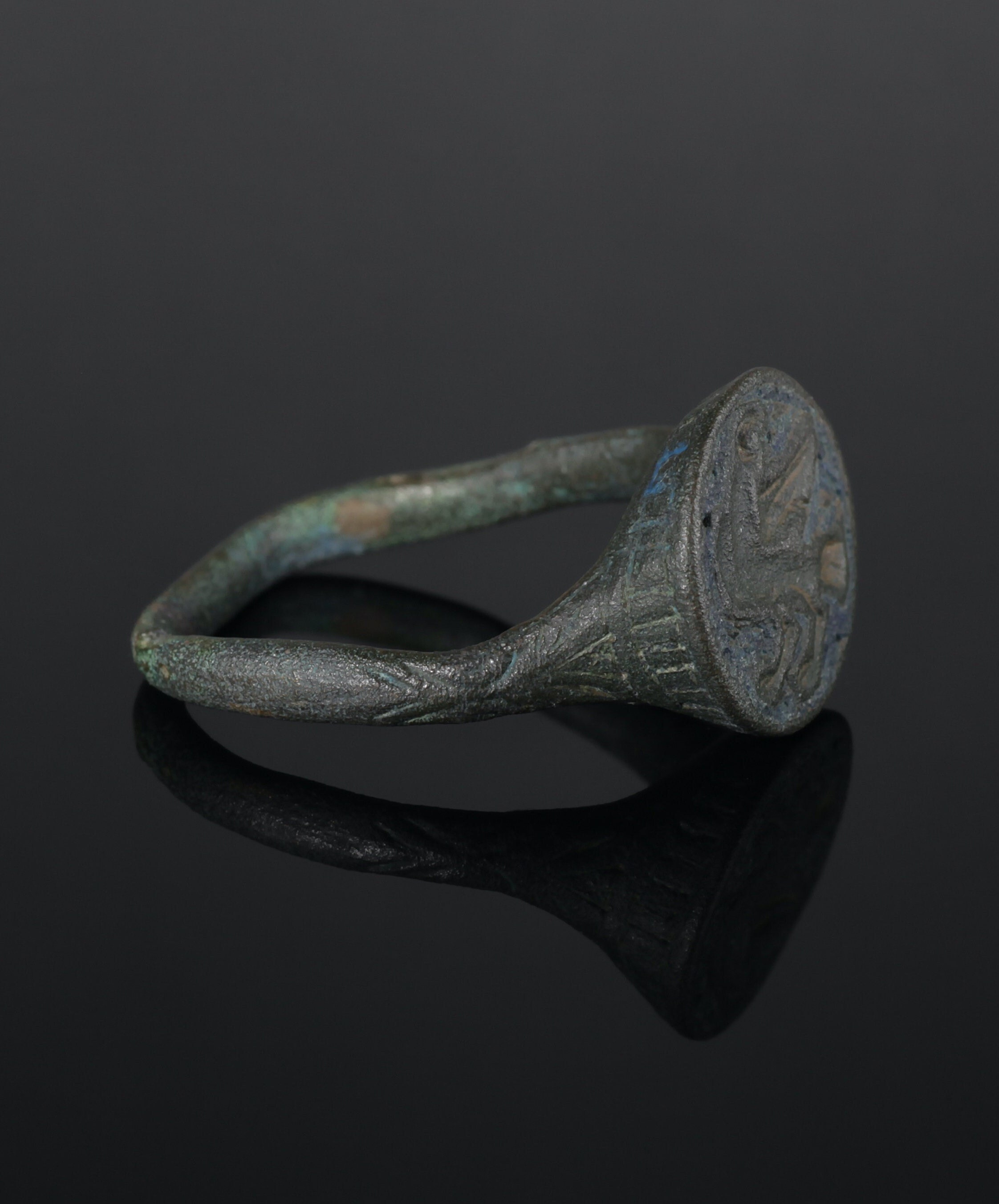 Bronze Ring Genuine Medieval Bird Ring Ancient Engraved Signet Ring ...