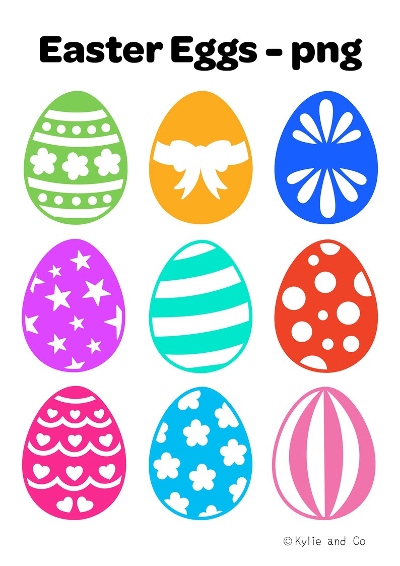 Easter Eggs Clipart SVG, PNG, PDF - Etsy