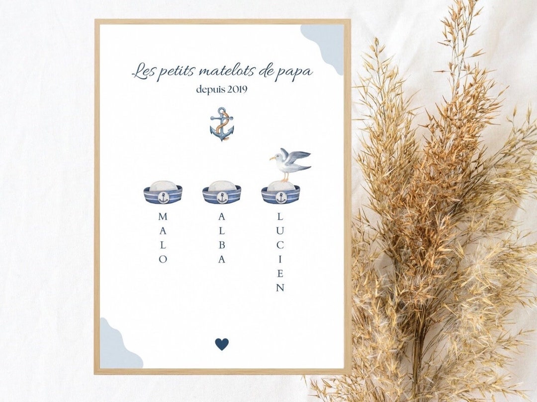 Personalized Dad Poster Father's Day Gift Idea Dad's Little Sailors Sea ...