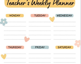 Gold Weekly Planner, Printable. - Etsy