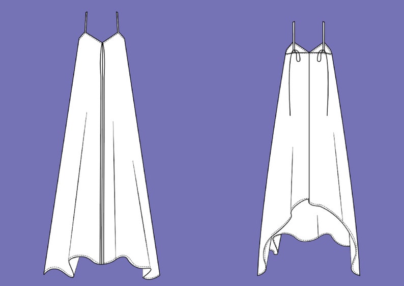 Strap Dress Sewing Pattern | XXS-XXL | Loose Summer Autumn Dress | Easy ...