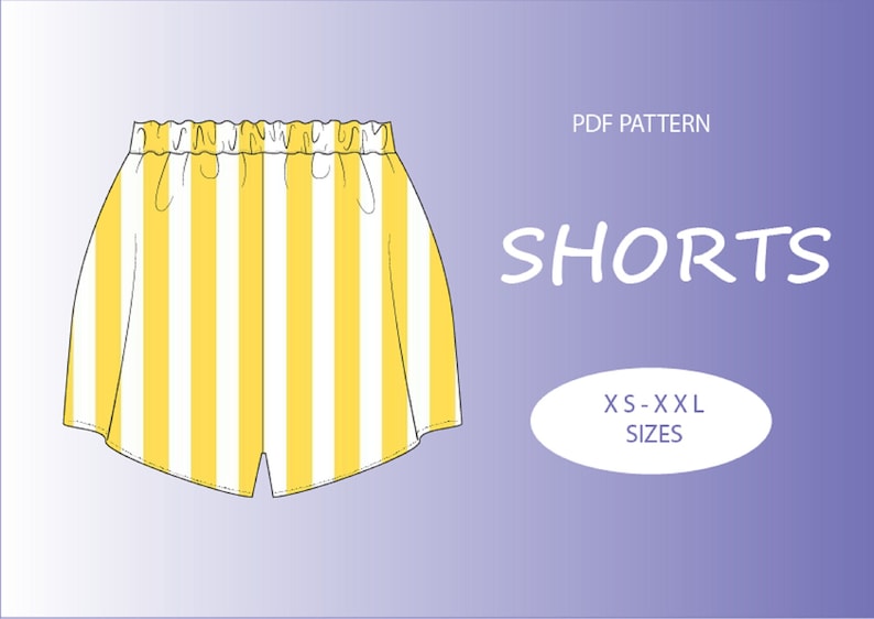 Shorts Sewing Pattern XS-XXL Instant Download Easy Digital PDF Women's ...