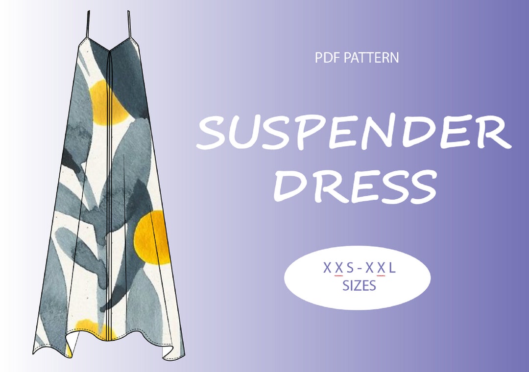 Strap Dress Sewing Pattern | XXS-XXL | Loose Summer Autumn Dress | Easy ...