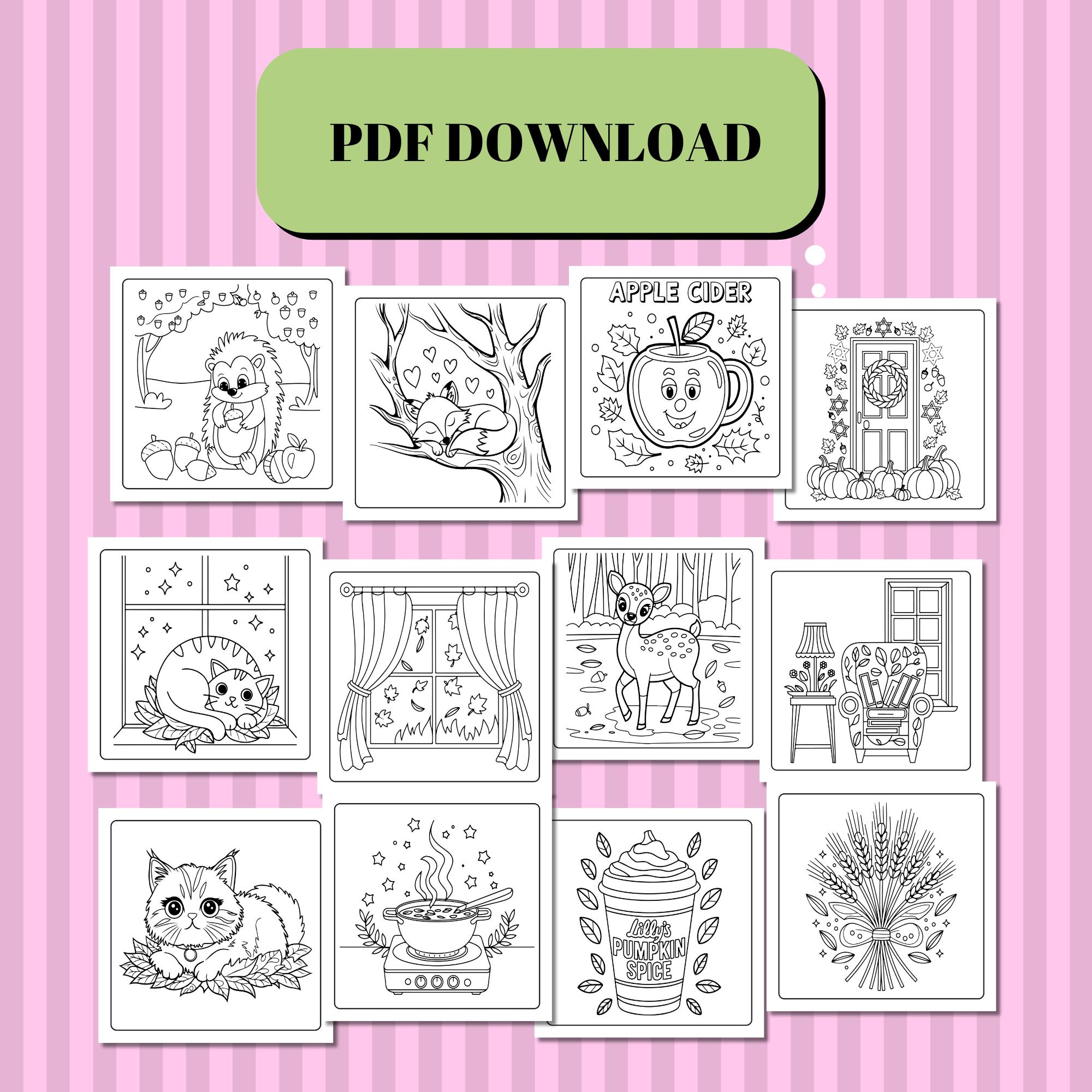 Bold and Easy Autumn Coloring Book | 80 Pages Cute Coloring Pages | for ...