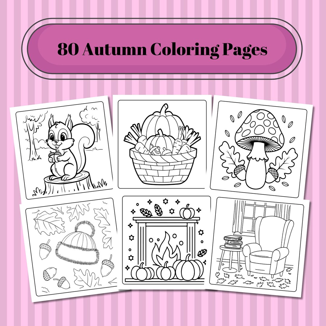 Bold and Easy Autumn Coloring Book | 80 Pages Cute Coloring Pages | for ...