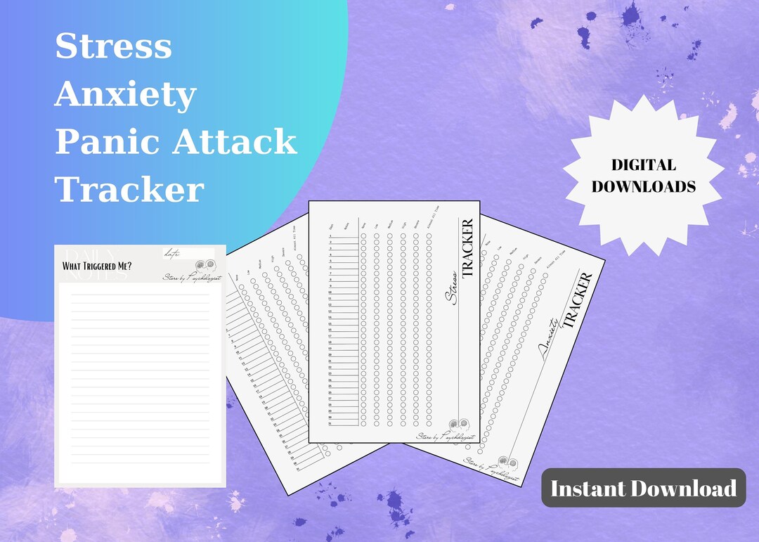 Printable Anxiety Tracker, Stress Tracker, Panic Attack Tracker ...