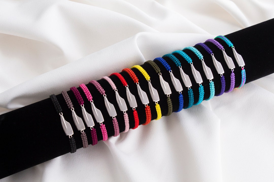 Rowing Oar Bracelet, Colorful Knit & 925 Silver, Gift for Rowers - Etsy