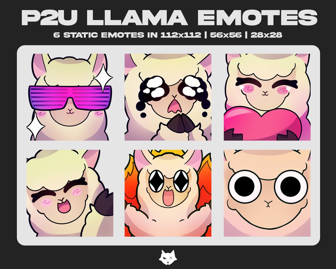 Cute Llama Emote Pack Chibi Llama Kawaii Ready to Use Gaming Discord ...