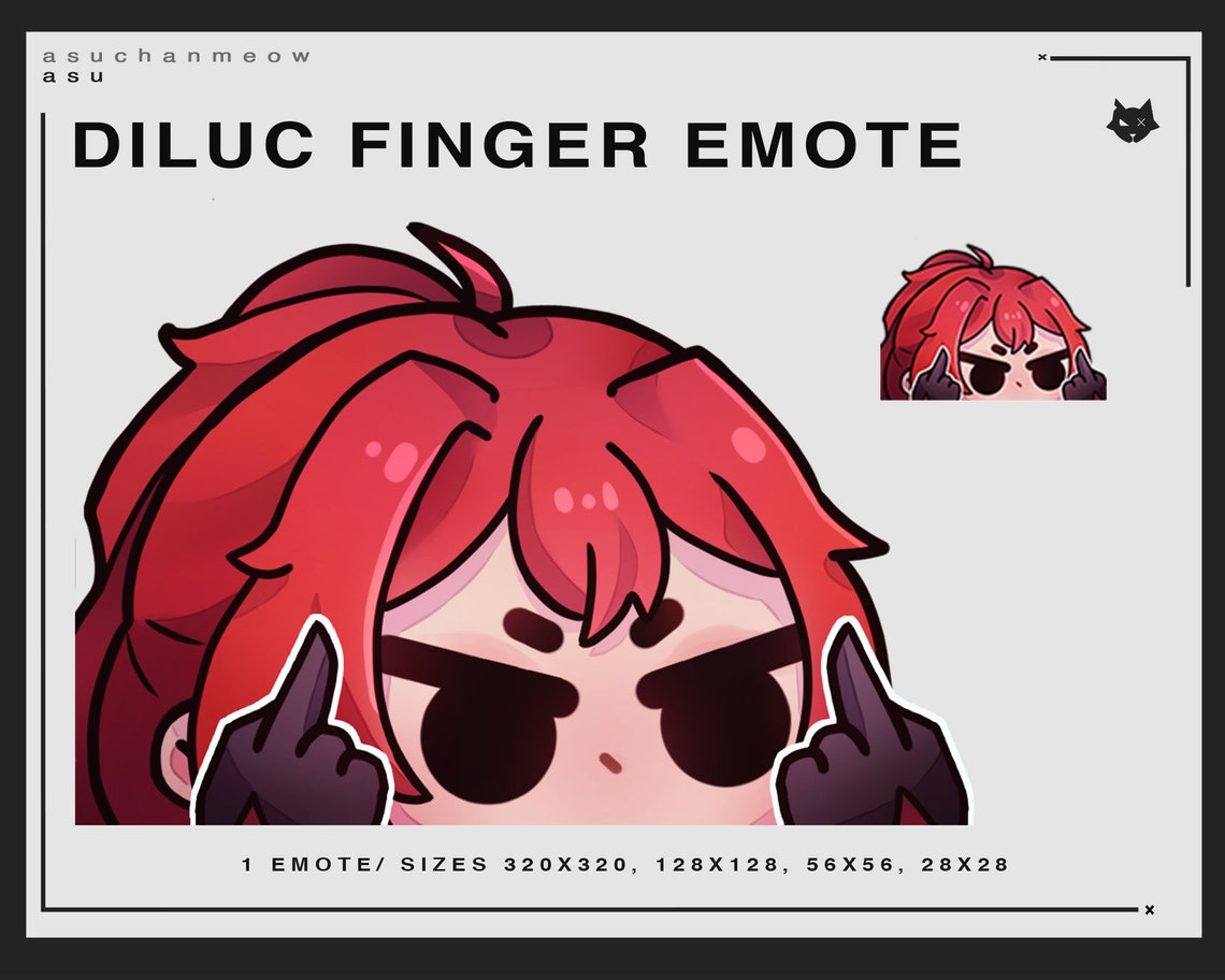 Diluc Genshin Impact: Finger/f U Emote Genshin Impact Emotes - Etsy