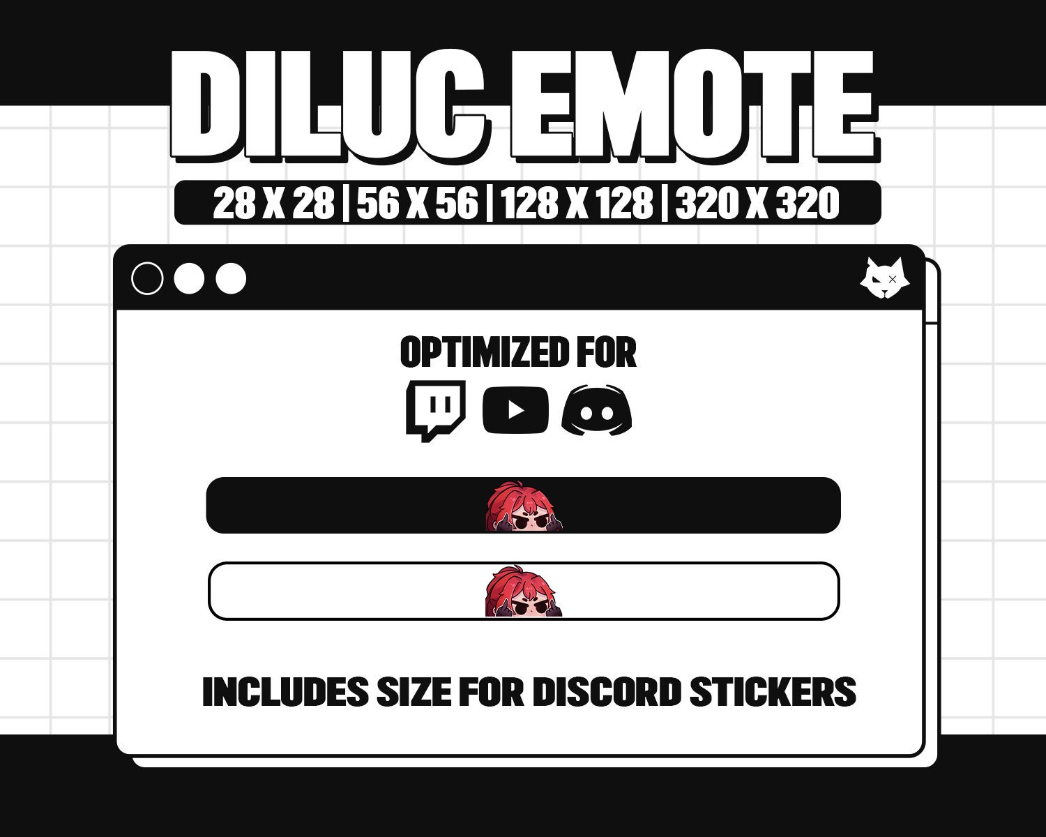 Diluc Genshin Impact Emote: Finger (twitch, Discord, Youtube) (digital ...