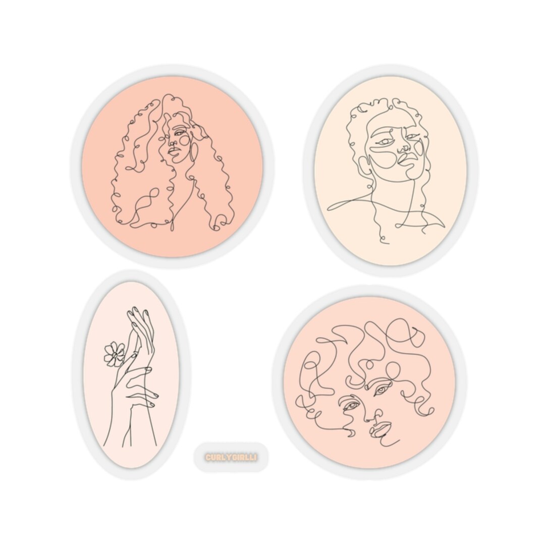 Curly Hair Self Care Stickers Sheet Perfect Self Love Women Pastel ...