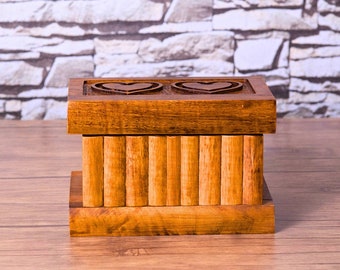 Personalized Wooden Secret Lock Puzzle Box, Heart Jewelry Box, Wood ...