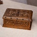 Hand Carved Flower Design Wooden Box With Secret Lock, Vintage Jewelry ...