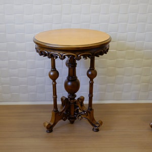 Handcrafted Antique-style Wooden Side Table | Vintage Scrollwork Legs ...