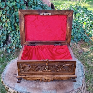 Big Wooden Box With Lock , Wood Chest Decorative Box, Vintage Wooden ...