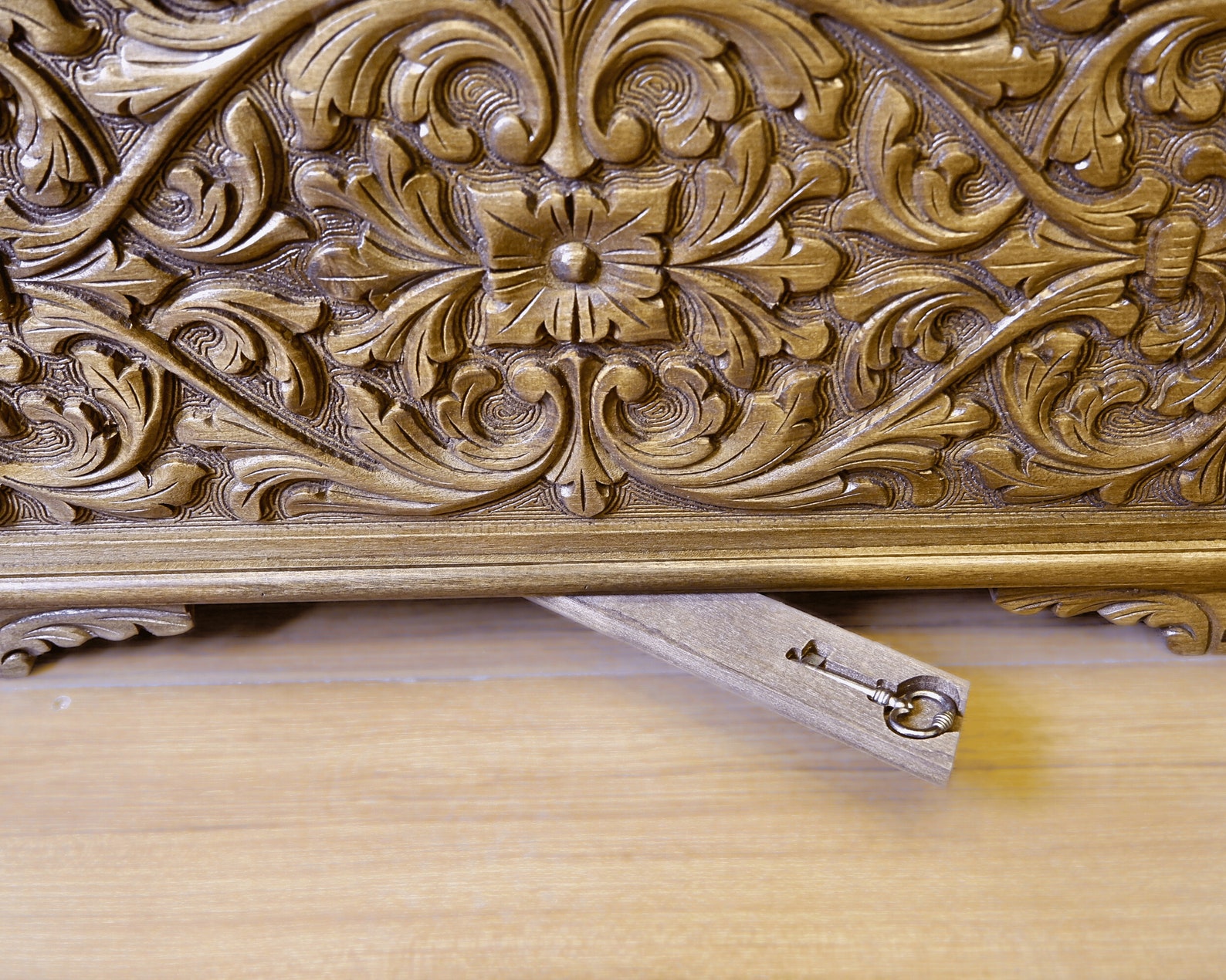 Hand Carved Walnut Wood Trunk – Secret Lock, Decorative Chest - Etsy