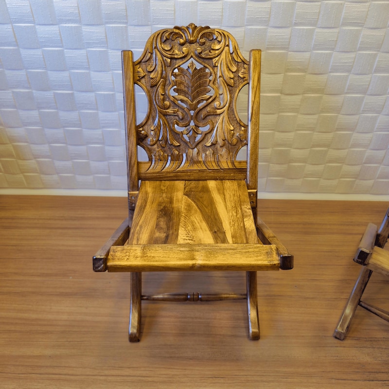Carved Folding Chairs - Etsy UK