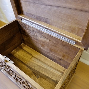 Hand Carved Walnut Wood Trunk – Secret Lock, Decorative Chest - Etsy