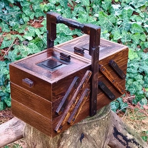 Wooden Tool Box, Fold Out Tool Container, Vintage Tool Chest, Storage ...